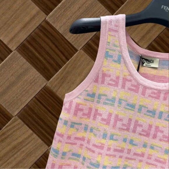 Fendi | Tops | Fendi Pink Multicolor Tank Top | Poshmark